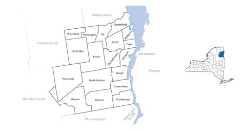 Essex County Map Essex County Map Divided Districts Labels Stock