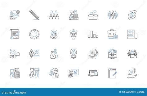 Efficient Processes Line Icons Collection Streamlined Productive Automated Organized