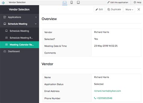 Understand Detail View Layouts In Calendar Report Manageengine Appcreator Help