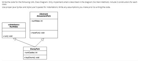 Solved Write The Code For The Following Uml Class Diagram