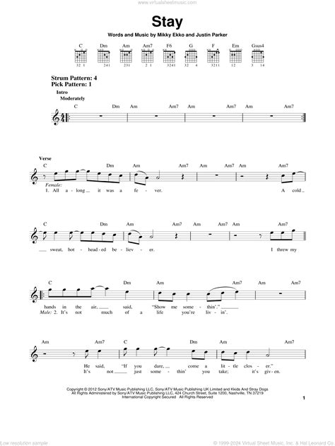 Stay Rihanna Chords Guitar