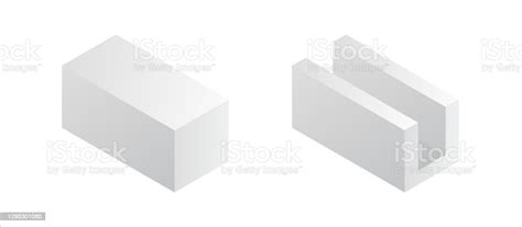 흰색 배경에 격리 된 등색 자동 화 된 콘크리트 블록 Aac는 웹용 만화 벡터 아이콘을 차단합니다 건물의 건설 가정용 수리용