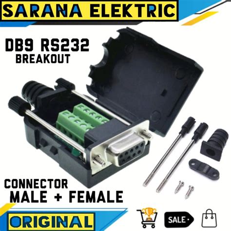Jual Db9 Breakout Connector To Wiring Terminal Rs232 D Sub Male Female