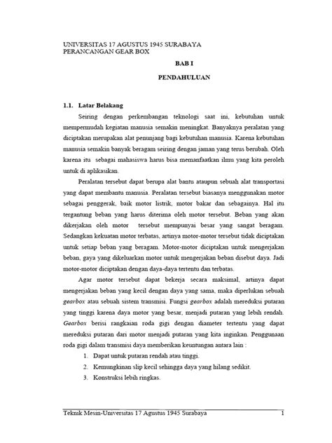 Contoh Perancangan Gerbox Pdf