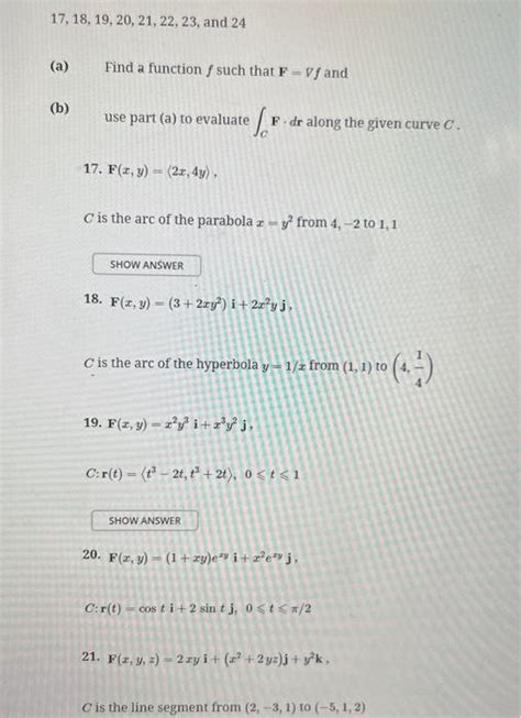 Solved Find A Function F Such That F∇f And Use Part A To