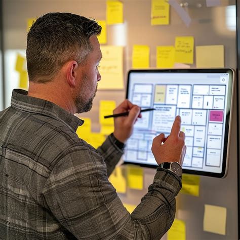 Uxui Designer Prototyping A Mobile Application Premium Ai Generated Image
