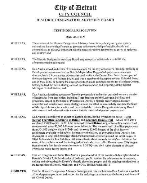 Historic Designation Advisory Board Detroit Mi