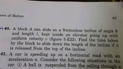 83 A Block A Can Slide On A Frictionless Incline Of Angle Theta And Len