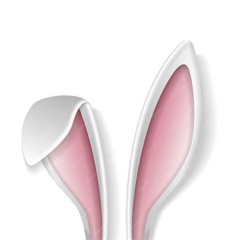 Rabbit Ears Voluminous White Ears Of The Easter Bunny Premium Vector