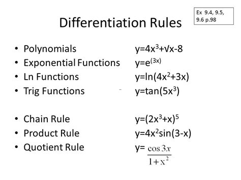 Differentiation Rules Differentiation Rules