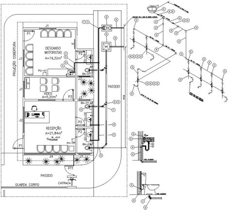 Water Supply Sanitary Pipeline Layout In Cad Drawing