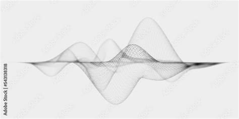 Illustration Of Abstract Wireframe Sound Waves Visualization Of Frequency Signals Audio
