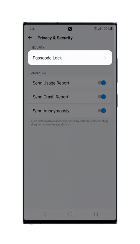 Enable And Disable Passcode Lock