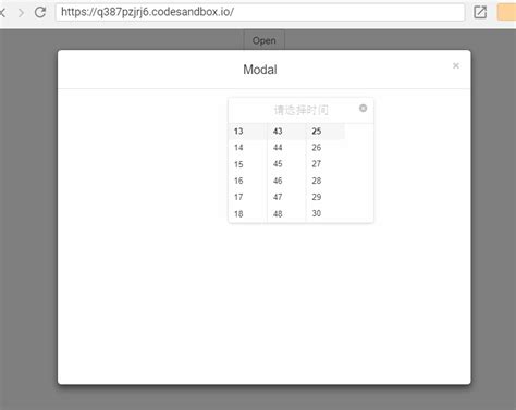 Time Picker Position Off On Modal With Animation · Issue 7548 · Ant