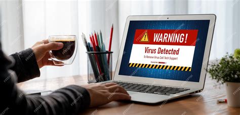 Premium Photo Virus Warning Alert On Computer Screen Detected Modish Cyber Threat Hacker