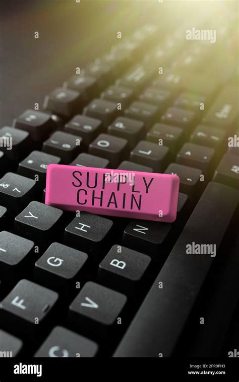 Conceptual Display Supply Chain Word For System Of Organization And Processes From Supplier To
