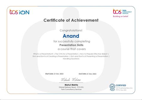 Anand Mhasrup On Linkedin Tcs Presentationskills Tcsion Upgradeyourself