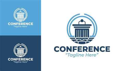 Corporate And Professional Conference Logo In Blue For Event Branding