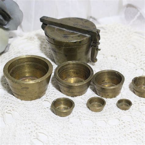 Antique Brass Measuring Cups Etsy