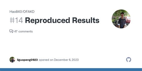 Reproduced Results · Issue 14 · Hao840ofakd · Github