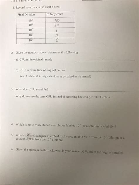 Answered What Does Cfu Stand For Why Do We Use… Bartleby