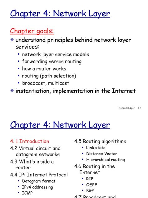 Chapter 4 Network Layer Pdf Routing Internet Protocols