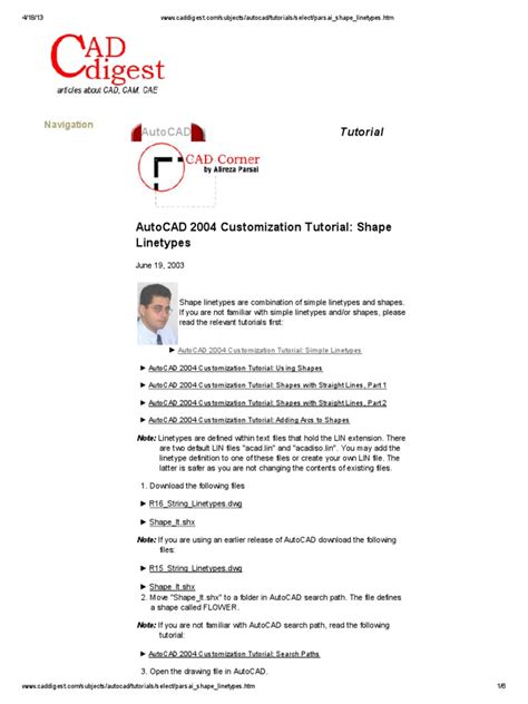 Autocad Customization Tutorial Shape Linetype Pdf Auto Cad Shape