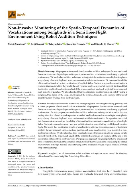 Pdf Non Invasive Monitoring Of The Spatio Temporal Dynamics Of Vocalizations Among Songbirds