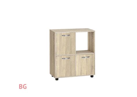 Етажерка Кубо 4 с 3 вратички Сонома