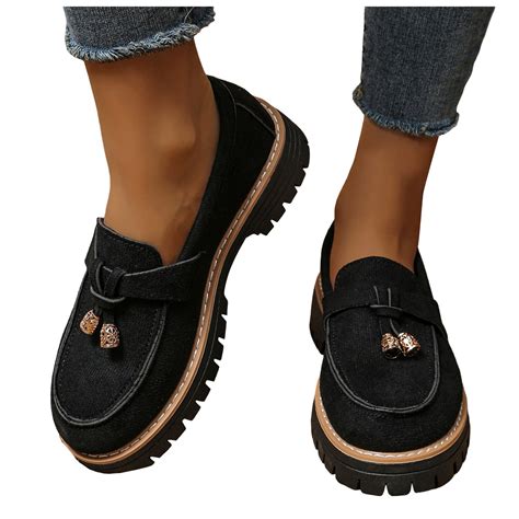 Dakaela Loafers For Women Platform Chunky Slip On Dressy Casual Shoes