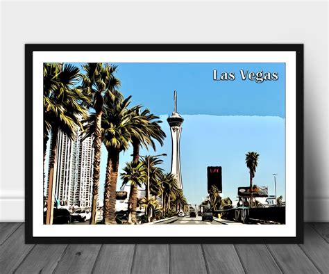 Comic Style Fine Art Photography Print Poster The Strip Las Vegas