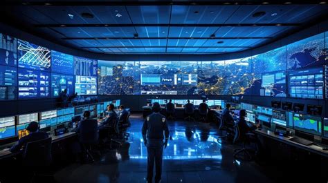 Cybersecurity Operations Center A Bustling Hightech Operations Center