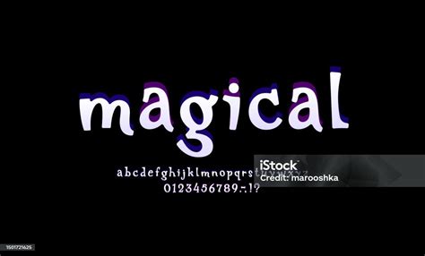 동화 알파벳 판타지 대담한 글꼴은 원더 랜드 스타일 마법의 소문자 라틴 문자와 아라비아 숫자 벡터 일러스트레이션 10eps 컴퓨터 글자에 대한 스톡 벡터 아트 및 기타