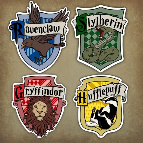 Harry Potter Hogwarts House Crest Vinyl Decal Stickers Etsy Ireland