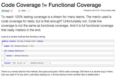 The Perfect Code Coverage Score Ncover