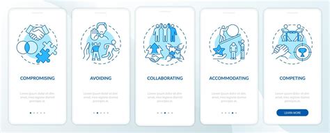 Conflict Resolution Strategy Blue Onboarding Mobile App Page Screen 3764156 Vector Art At Vecteezy