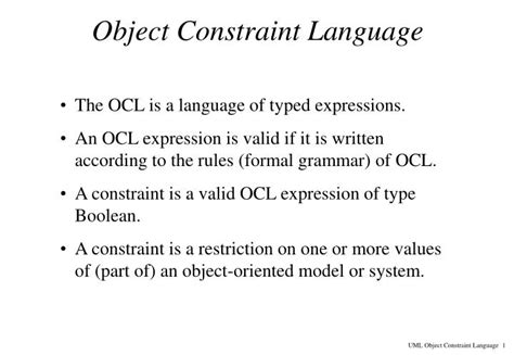Ppt Object Constraint Language Powerpoint Presentation Free Download Id5367217