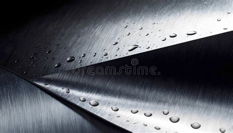 Brushed Steel Surface With Water Droplets Reflecting Light Textures Stock Illustration
