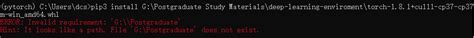 （pytorch 离线安装torch包）error Invalid Requirement ‘gpostgraduate‘ Hint It Looks Like A Path