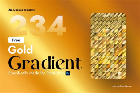 234 Gold Gradient Photoshop Pack Free