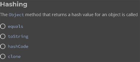 Solved Hashing The Object Method That Returns A Hash Value