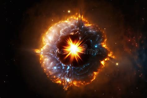Scientific Astronomical Background Bright Quasar In Deep Space Generative Ai Stock Image