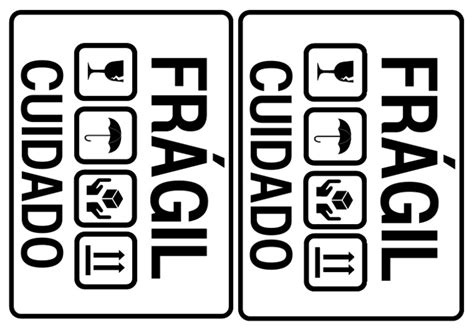 Placa De Aviso Frágil Cuidado Documento A4 Vermelho E Branco Pdf