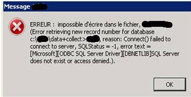 Microsoft ODBC SQL Server Driver DBNETLIB SQL Server Does Not Exist Or Access Denied