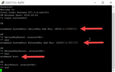 install option key on tc based endpoint cisco