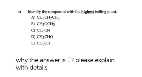 [solved] Identify The Compound With The Highest Bo Solutioninn