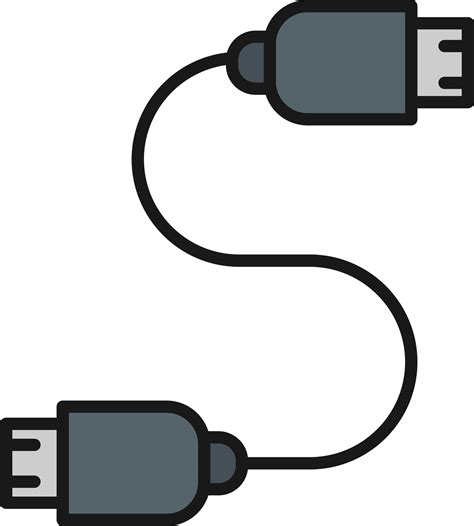 Usb Cable Line Filled Vector Art At Vecteezy