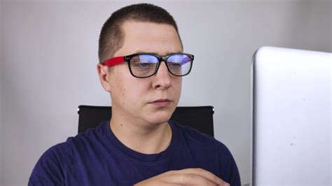 programmer s glasses reflect moving lines code stock footage video 100