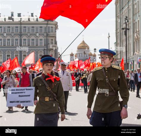 Members Of A Group Of Happy Chekists Dressed In The Uniform Of The