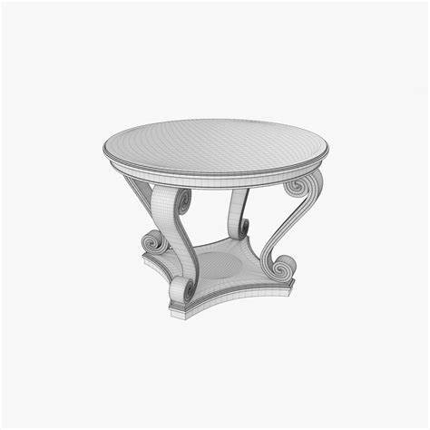 Scroll Round Hall Table 3d Model Download Table On
